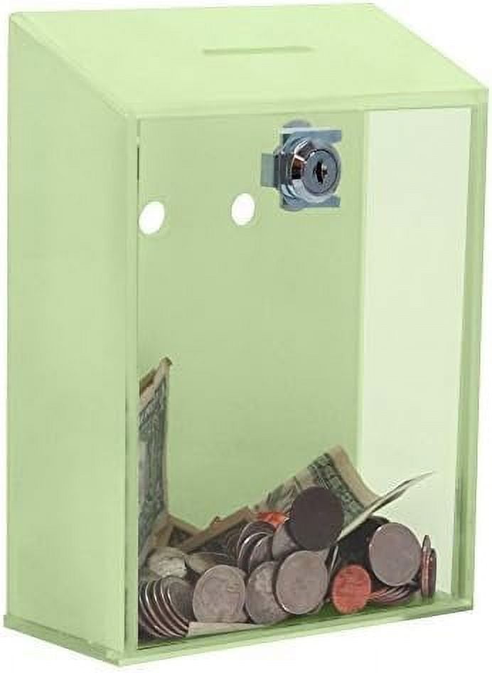 Acrylic Charity Coin Collection Box Donation and Suggestion Box with ...