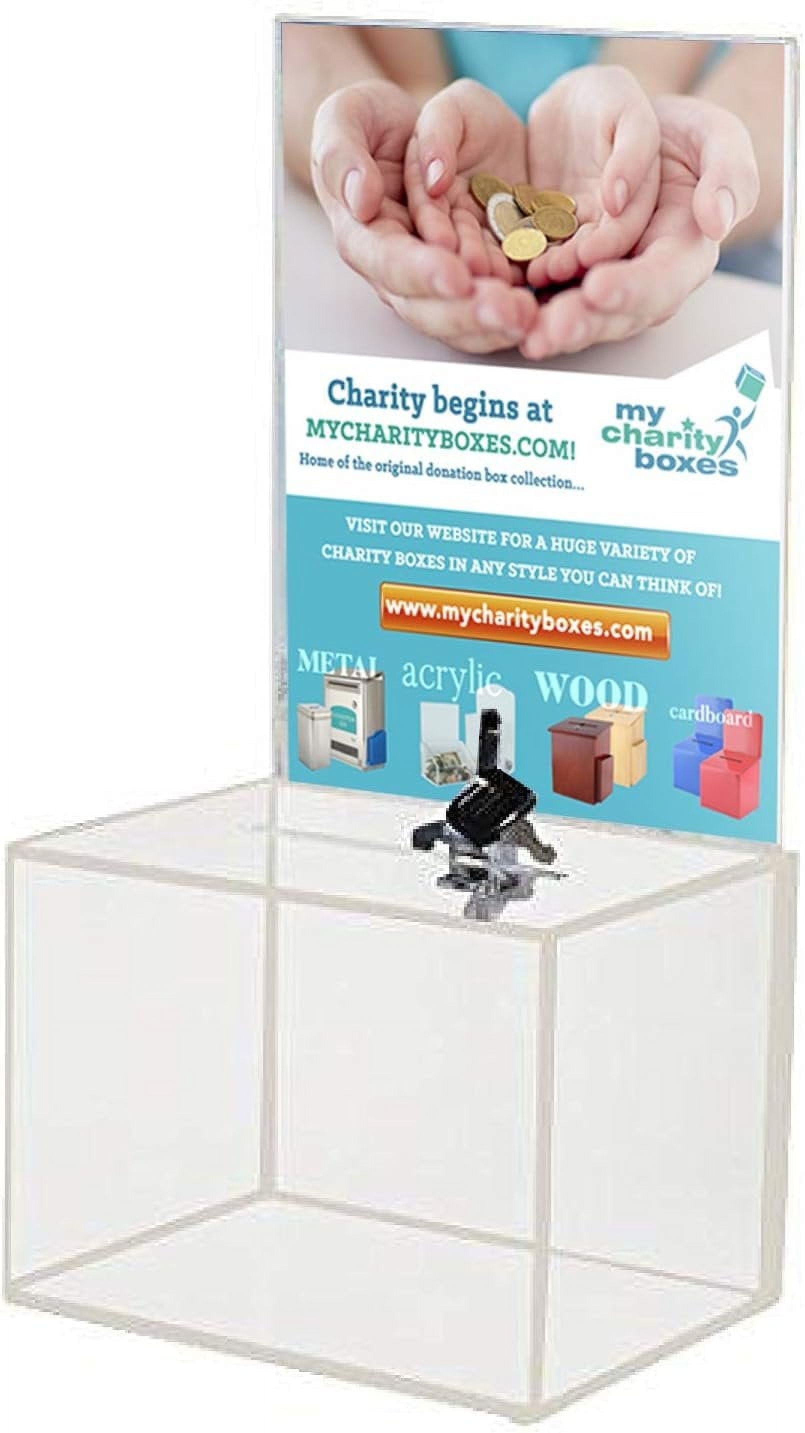 Acrylic Charity Donation Ballot box Fundraising Coin collection Tip box ...