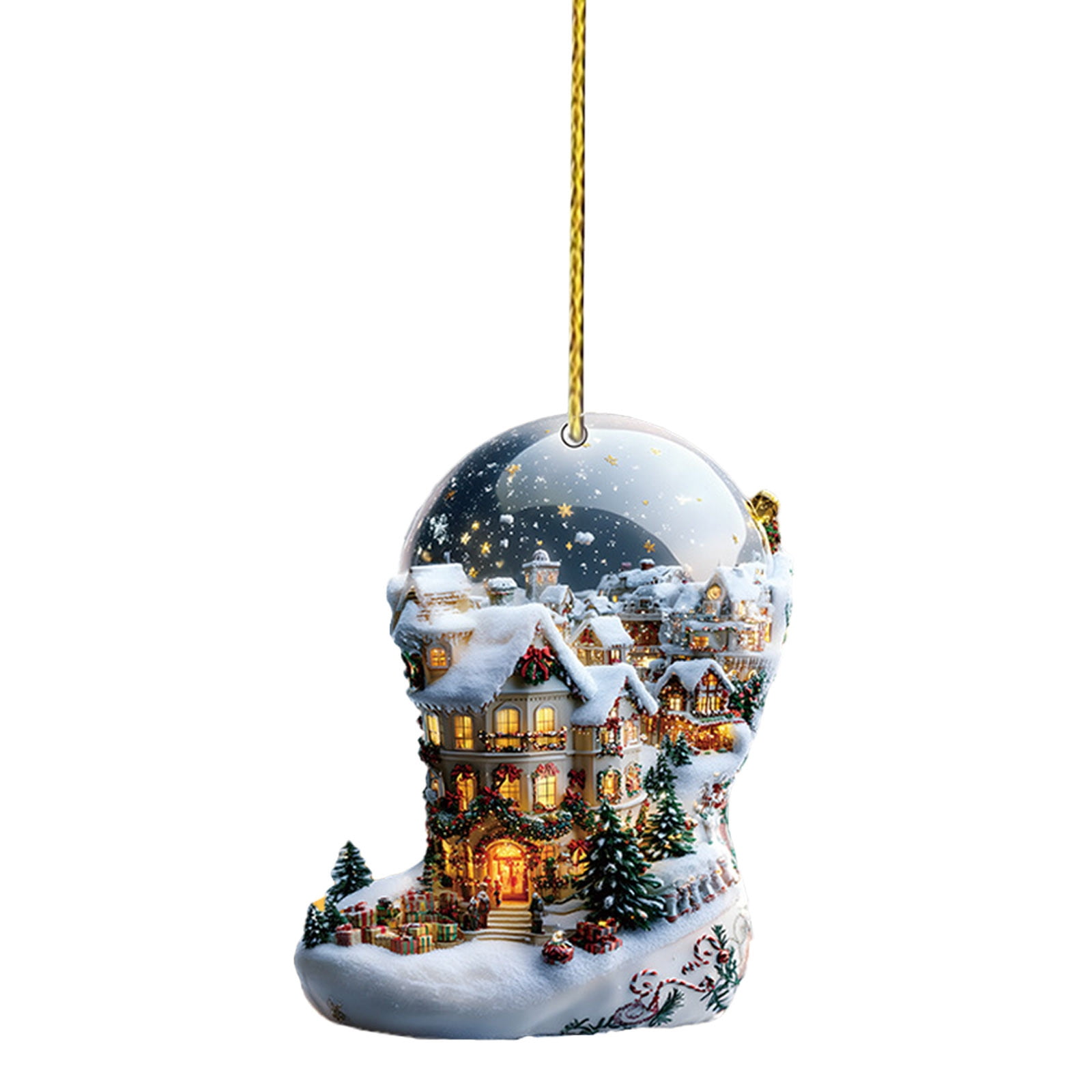 Acrylic Christmas Hanging Pendant Shape Design 6.4x8cm For Tree Wall ...