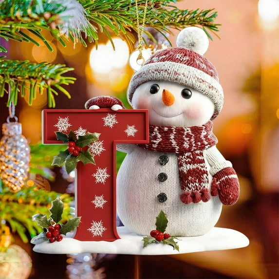 Acrylic Christmas Letter Ornaments Set, 3.15 Inch Alphabet Tree ...