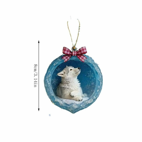 Acrylic Christmas Ornaments 2D Ice Crystal Cave Animals Winter Forest ...