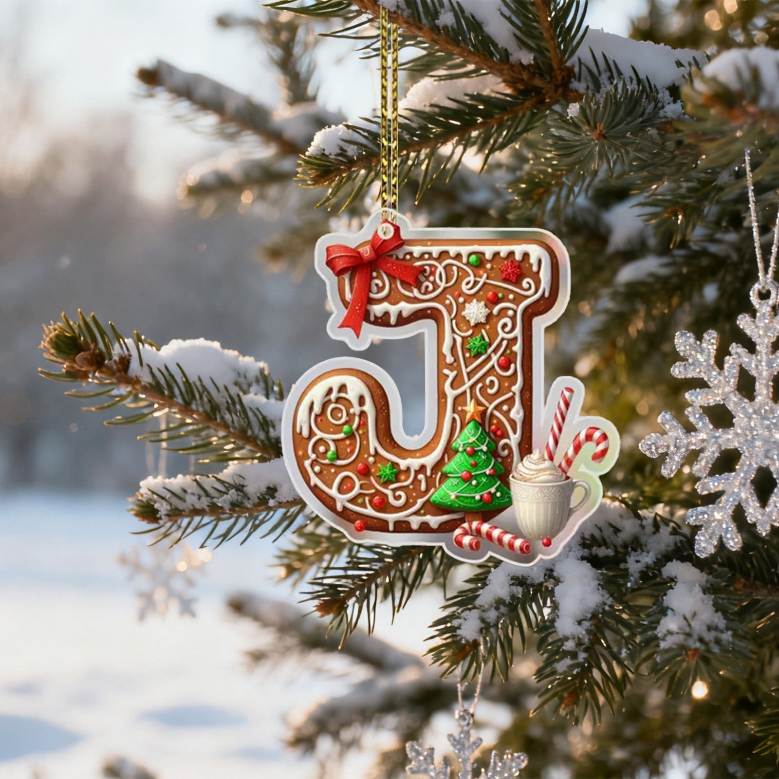 Acrylic Christmas Tree Letter Ornaments with DIY Blank Back for ...