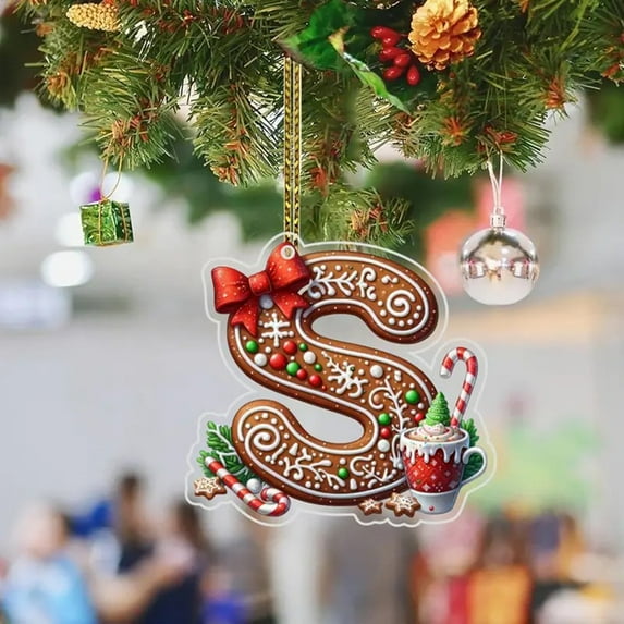 Acrylic Christmas Tree Letter Ornaments with DIY Blank Back for ...