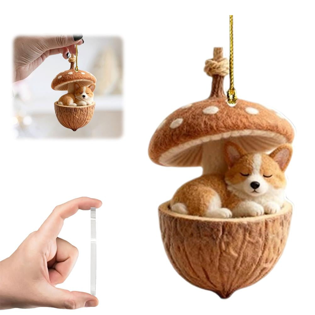 Acrylic Christmas Tree Ornament With Forest Animal Acorn Design For ...