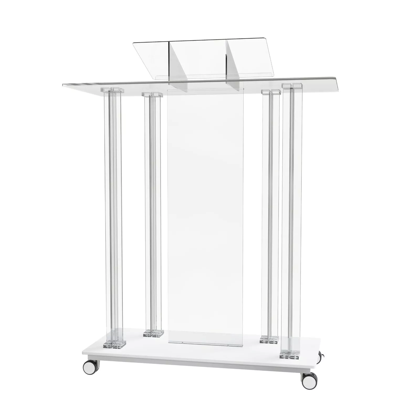 Acrylic Church Pulpit, 49-inch Transparent LED Podium with Wheels ...