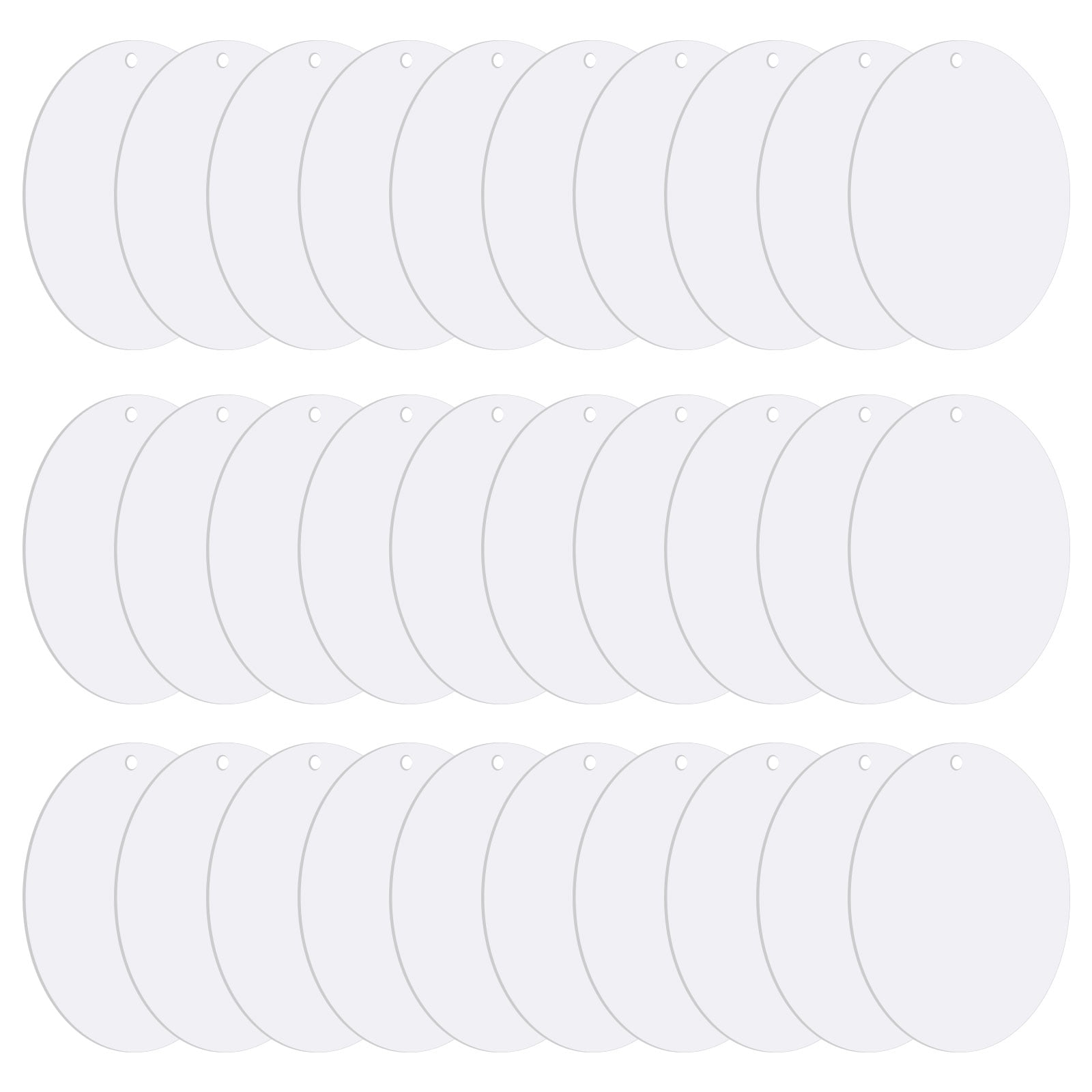 Acrylic Circle Blanks 3 Inch, 30 Pack Round Clear Disc Ornaments with ...