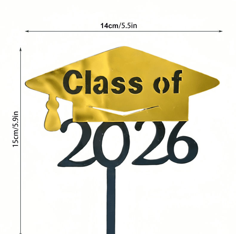 Acrylic Class of 2026 Cake Topper, Congrats Grad Cake Decorations ...