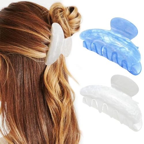 Acrylic Claw Clips White Hair Clips Medium Claw Hair Clip Hair ...