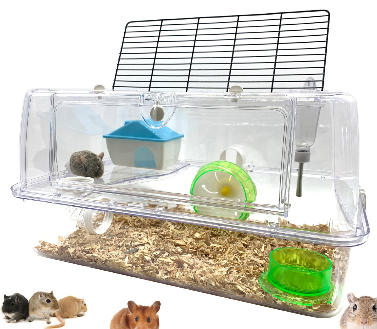 2-Level Acrylic Hamster Palace: Mouse Home, Gerbil House, Rat Cage with ...