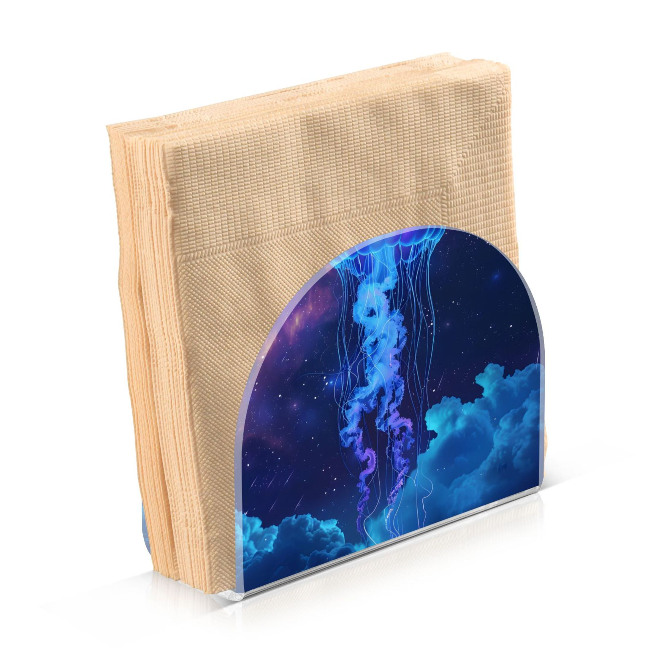 Acrylic Clear Cocktail Napkin Holder 2 Pack 4.1x4.9x2 inch Jellyfish ...