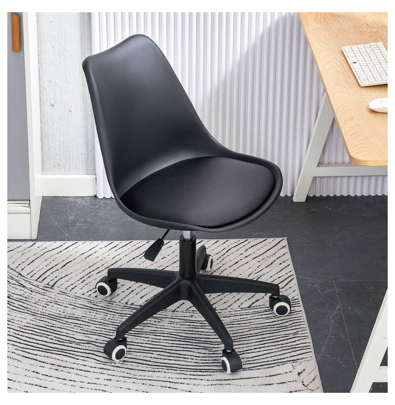 Acrylic Clear Desk Chair Modern Home Office Ghost Chairs with Wheels ...