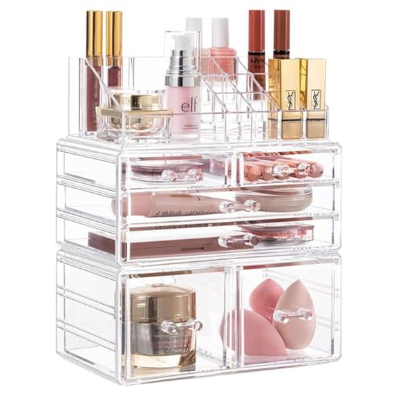 Acrylic Clear Dustproof Makeup Storage Organizer Drawers Large Skin ...