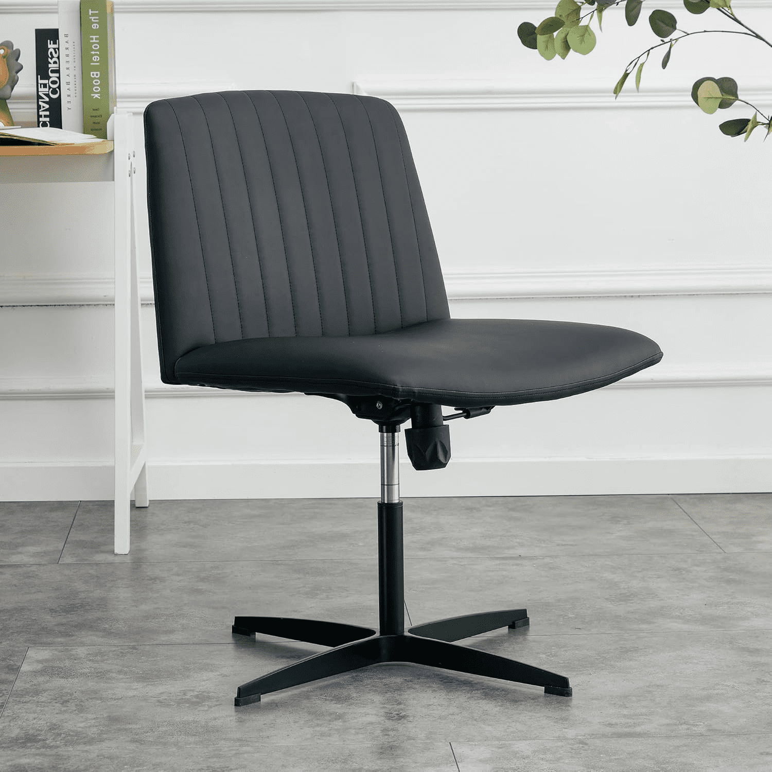 Acrylic Clear Ghost Chair with Wheels Adjustable Height Modern Office ...