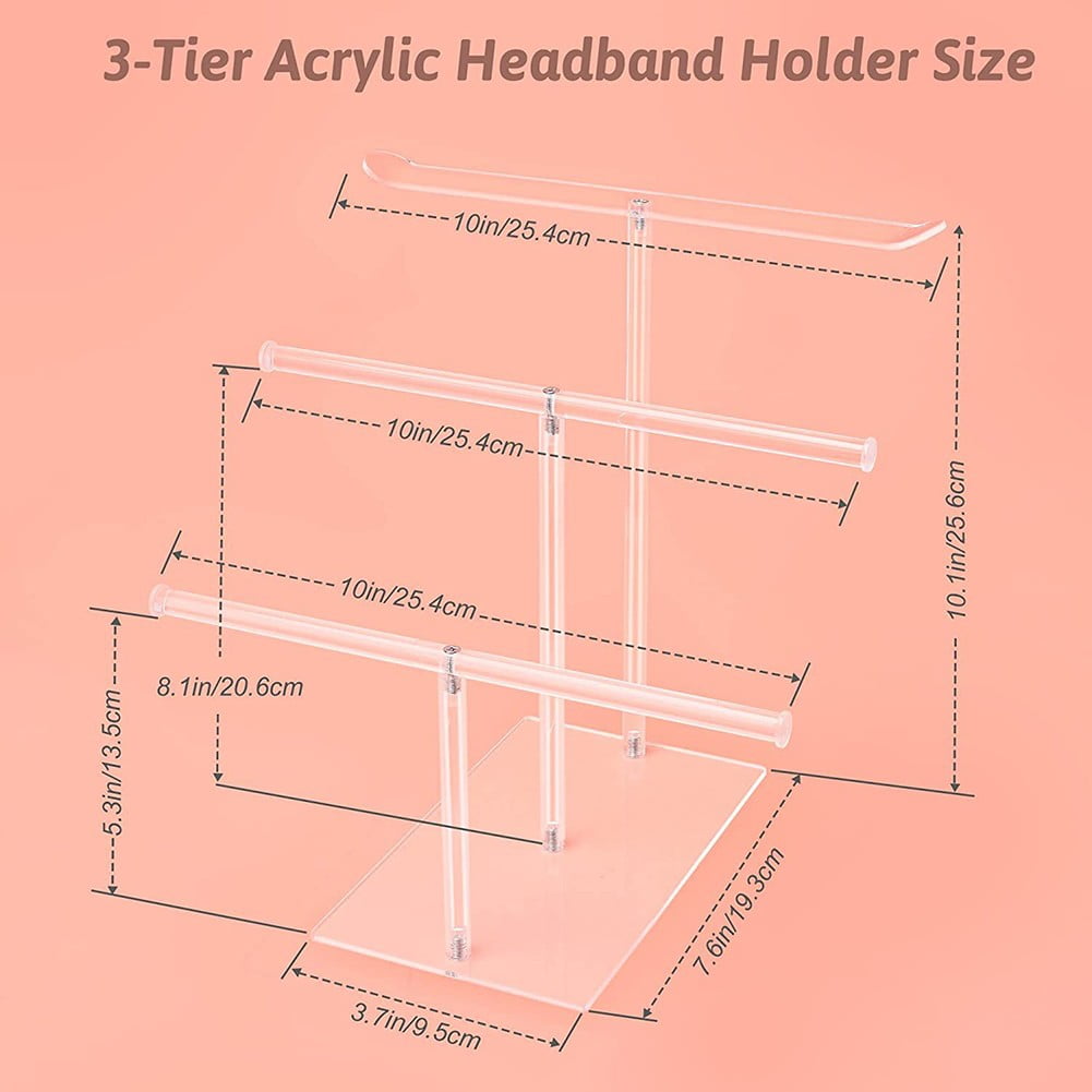 Acrylic Clear Headband Holder Scrunchie Storage Display Organizer Stand ...