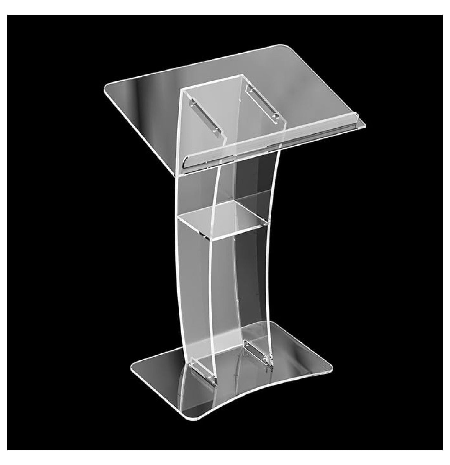 Acrylic Clear Podium Plexiglass Pulpit, School Conference Church Curve ...