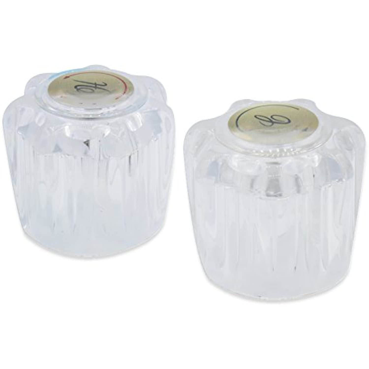 Acrylic Clear Sink Faucet Replacement Knob Handles, 1 Pair, Hot and ...