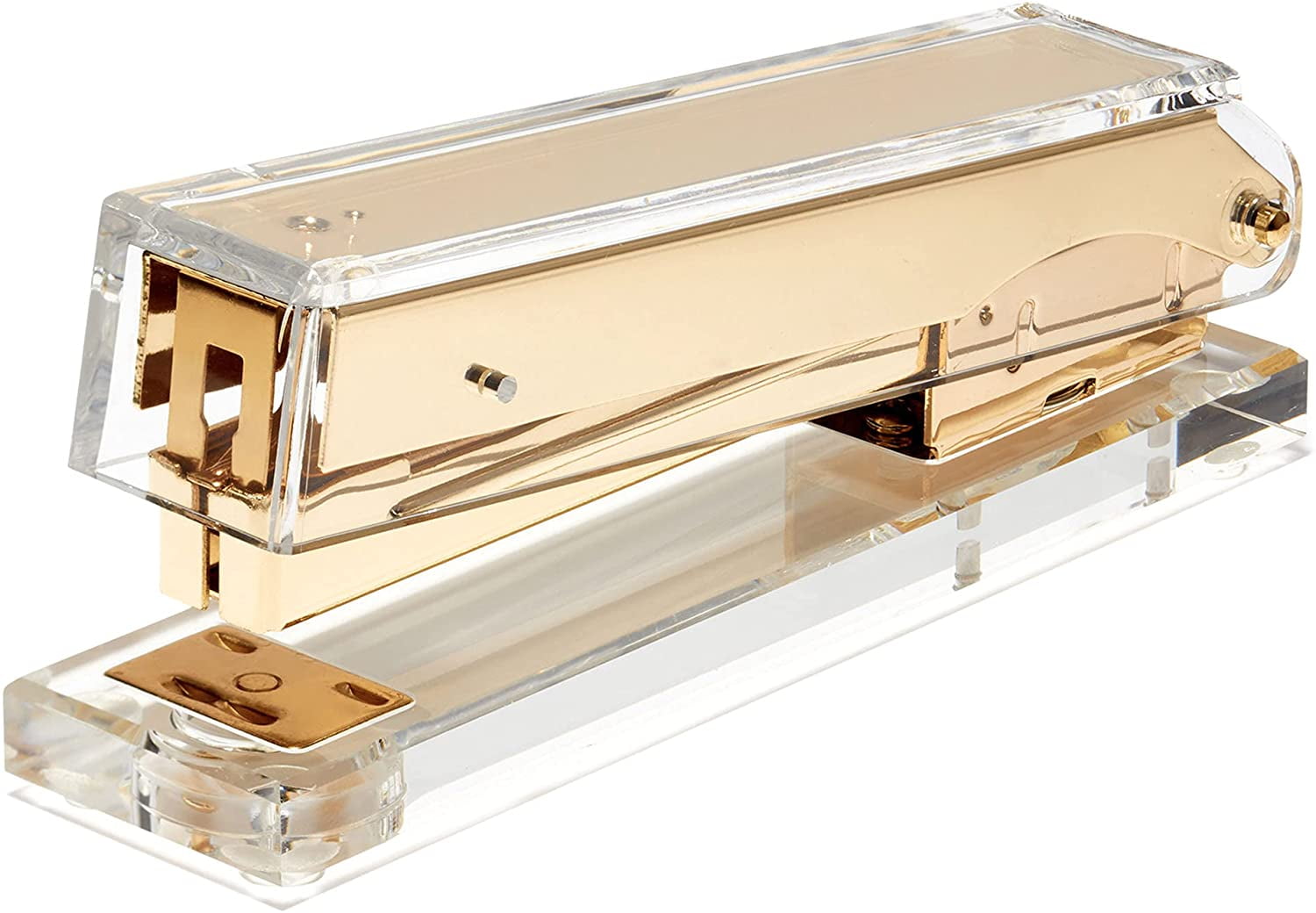 Acrylic Clear Stapler - Gold Stapler Makes a Cool Office Desk Accessory ...