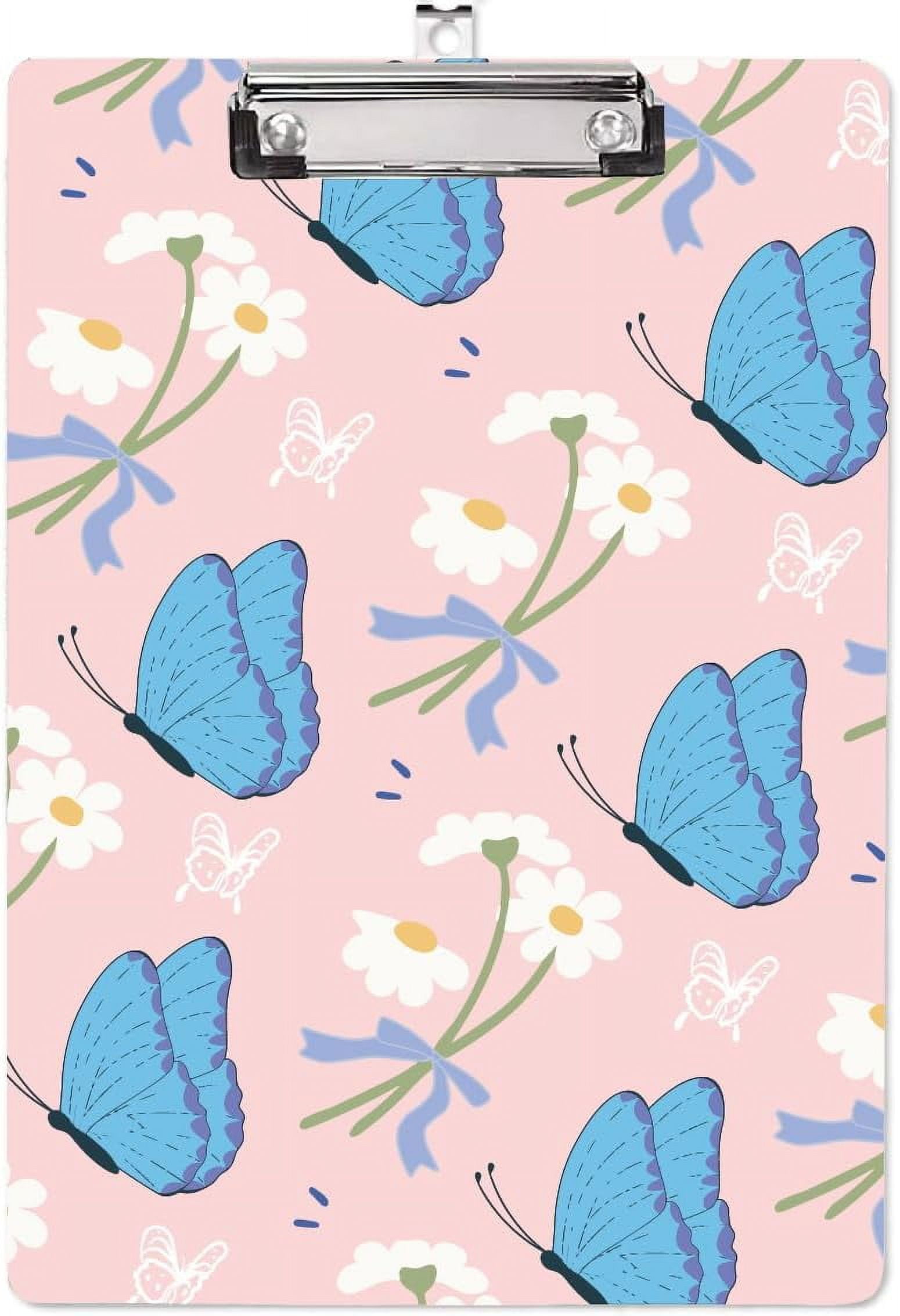Acrylic Clipboard A4 Butterfly Writing Board with Stainless Steel Clip ...