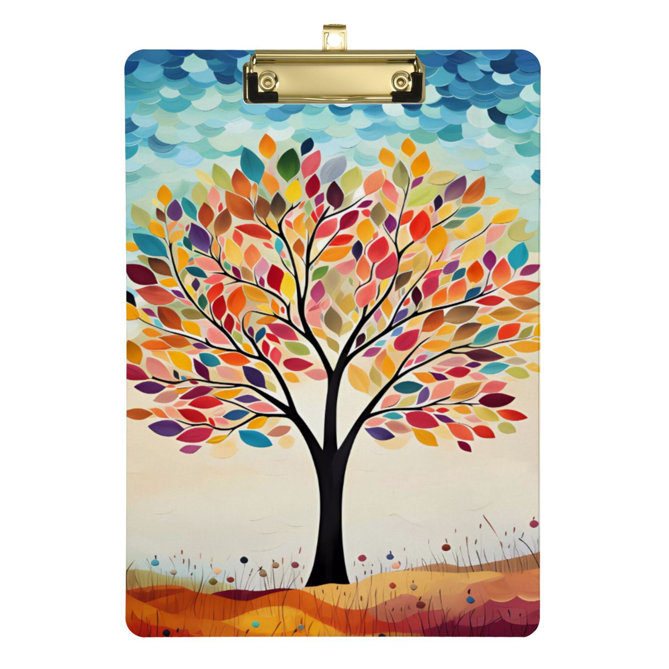 Acrylic Clipboards Abstract Tree with Blue A4 Standard Size Clipboard ...