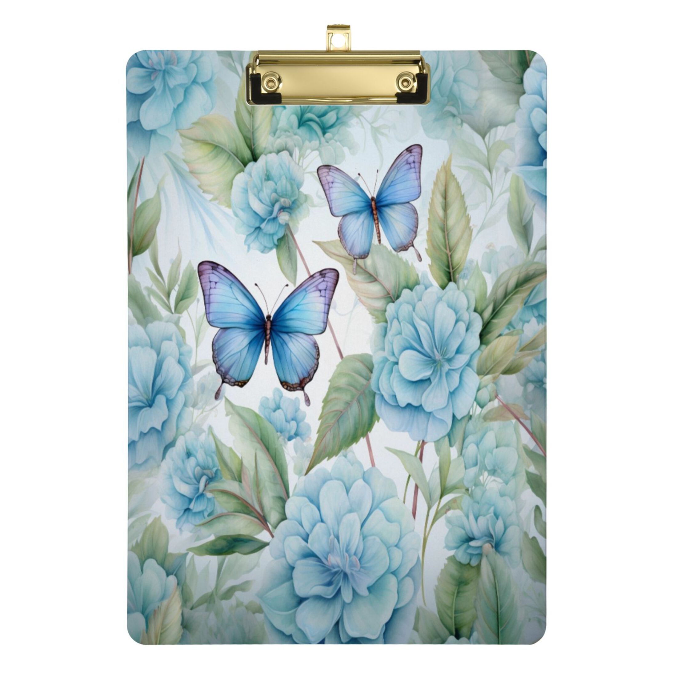 Acrylic Clipboards Butterfly on Flowers Blue A4 Standard Size Clipboard ...