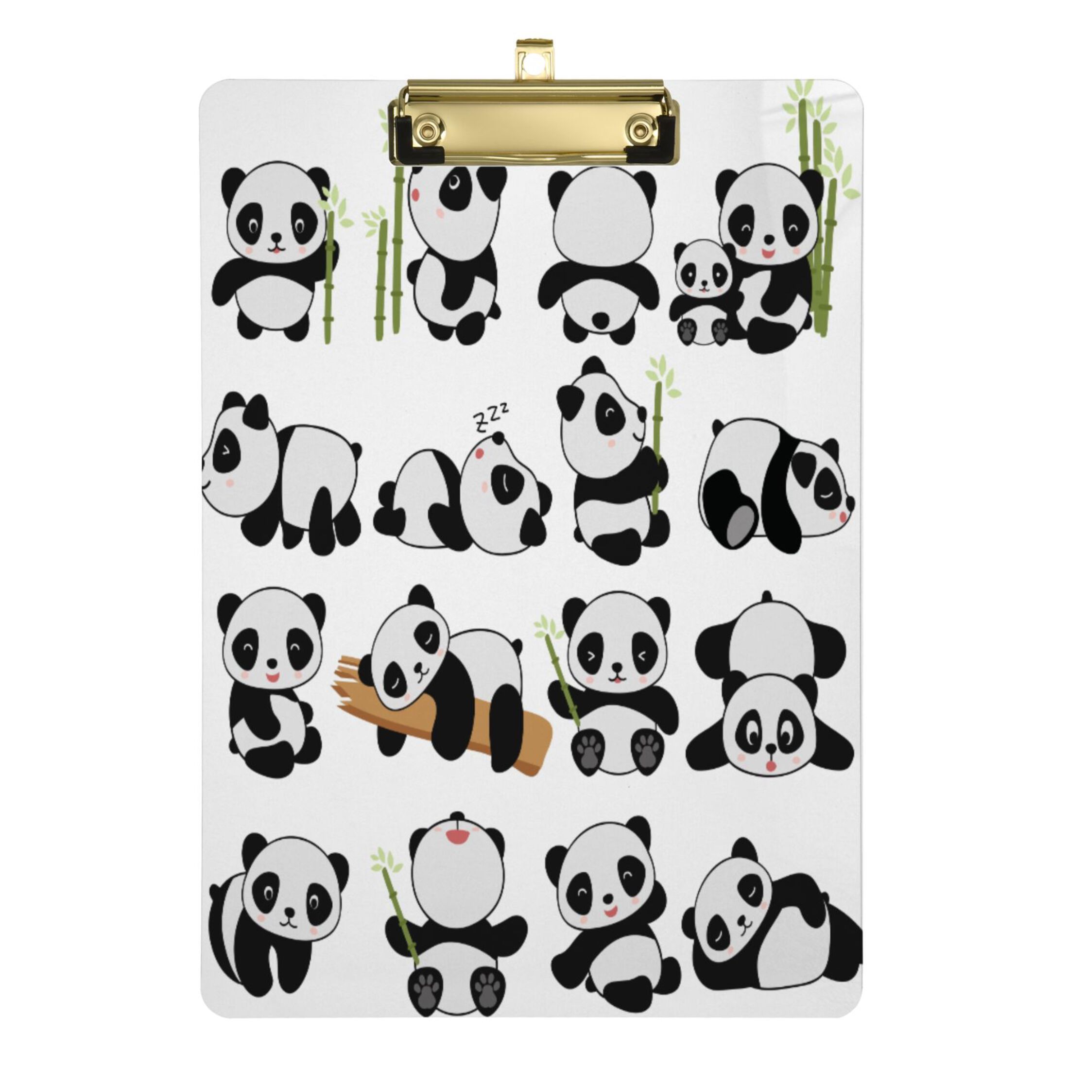 Acrylic Clipboards Cartoon Pandas A4 Standard Size Clipboard 12.5" X 9 ...