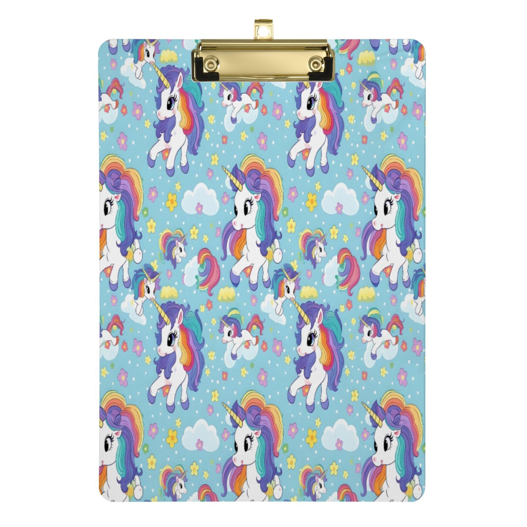 Acrylic Clipboards Cute Unicorns A4 Standard Size Clipboard 12.5" X 9 ...
