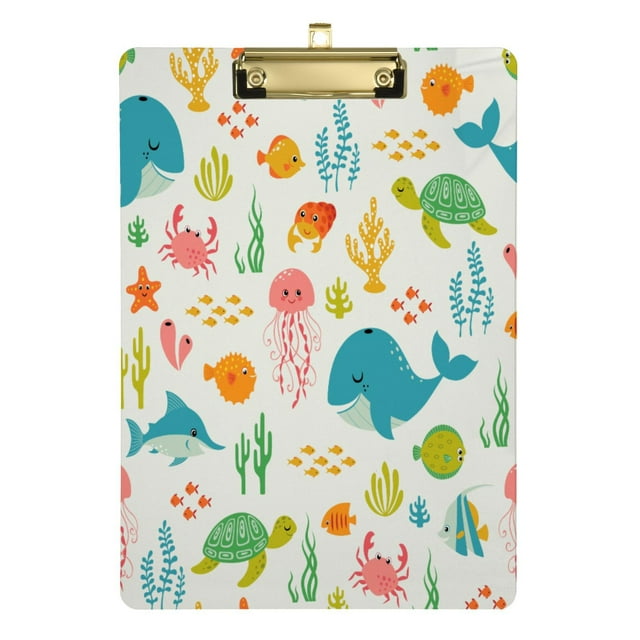 Acrylic Clipboards Cute Whales Fishes Cartoon A4 Standard Size ...