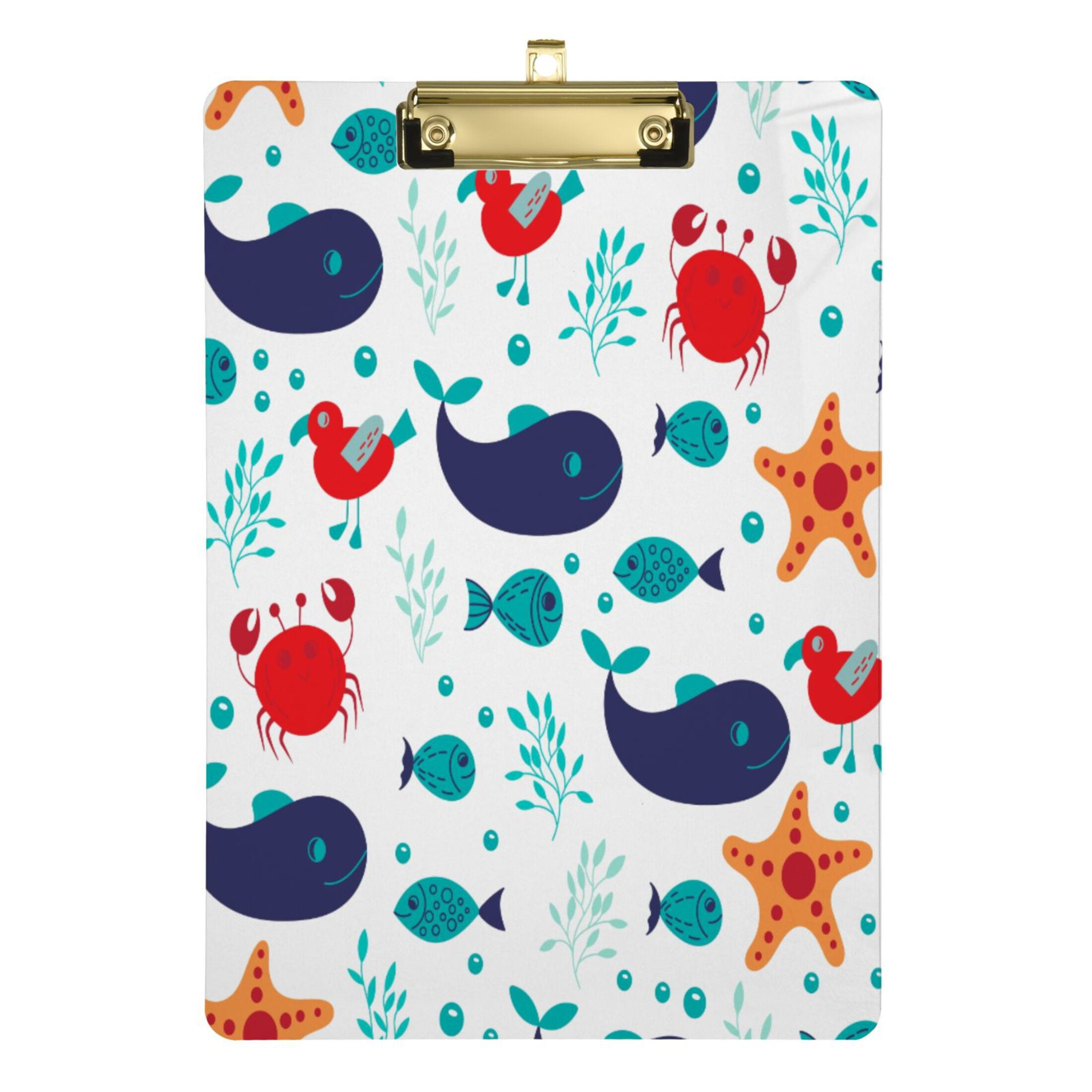 Acrylic Clipboards Cute Whales and Starfish A4 Standard Size Clipboard ...