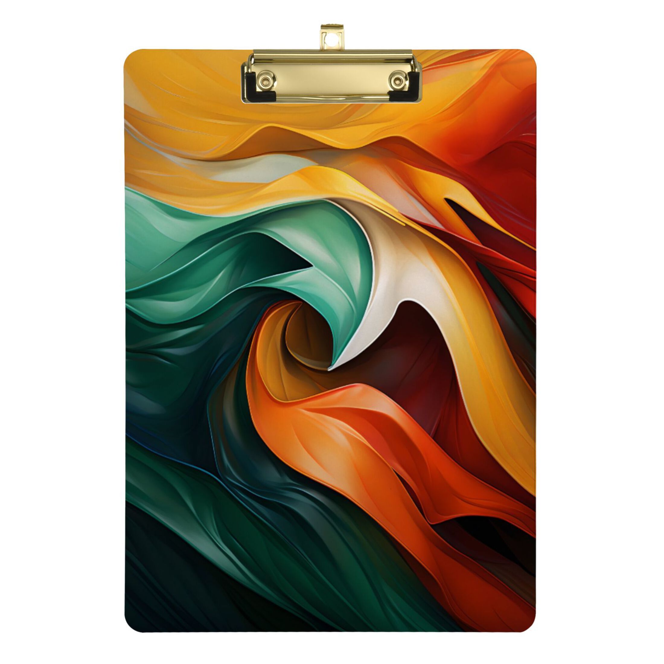 Acrylic Clipboards Green and Orange Abstract A4 Standard Size Clipboard ...