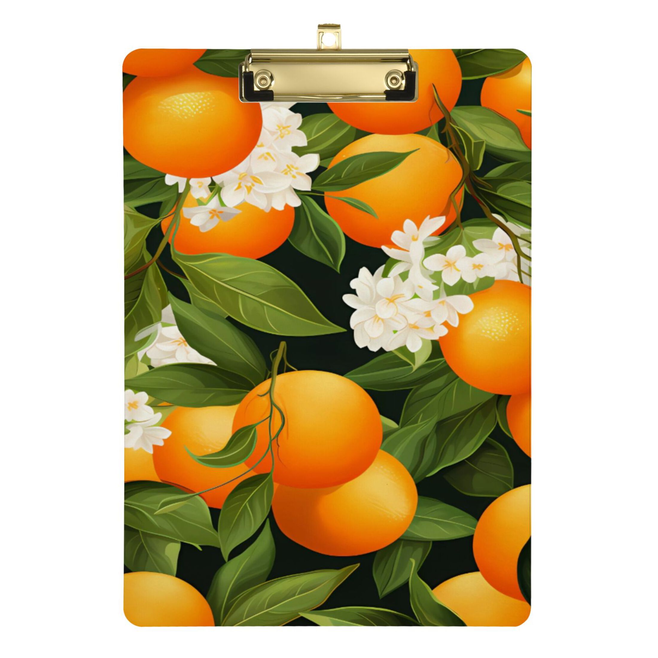 Acrylic Clipboards Orange and Flowers A4 Standard Size Clipboard 12.5 ...