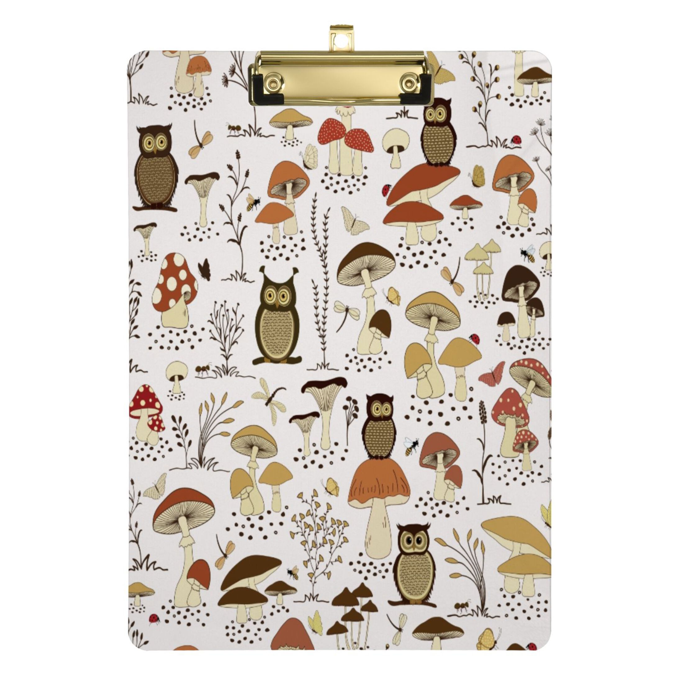 Acrylic Clipboards Owls and Cute Cartoon Mushrooms A4 Standard Size ...