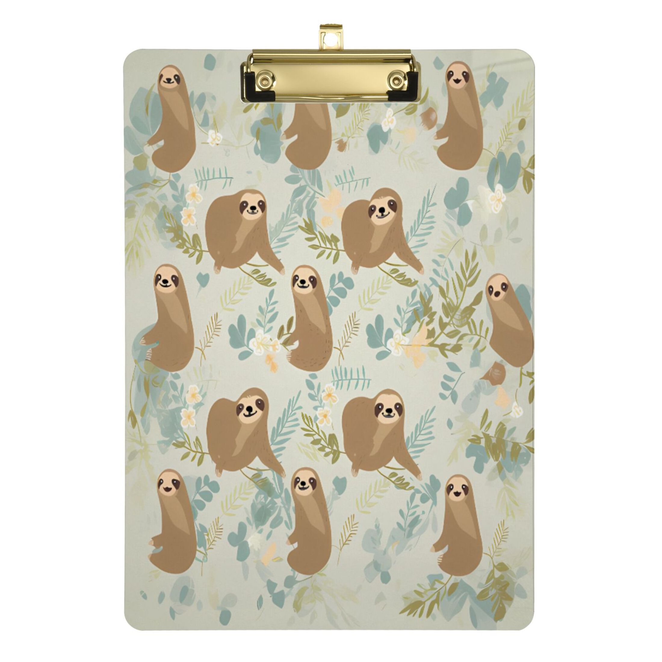 Acrylic Clipboards Sloth and Leaves A4 Standard Size Clipboard 12.5" X ...