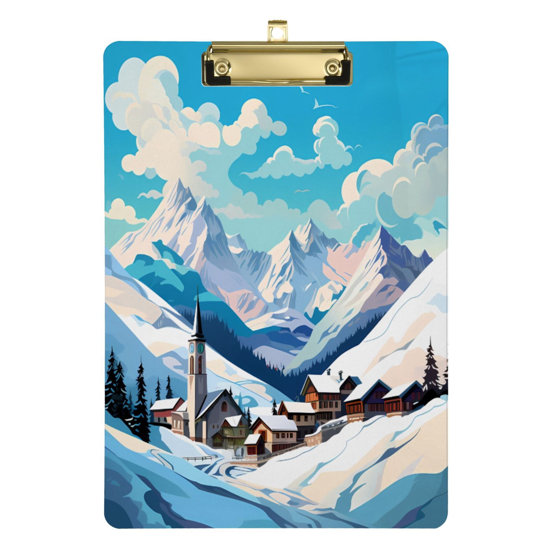 Acrylic Clipboards Winter Landscape A4 Standard Size Clipboard 12.5" X ...
