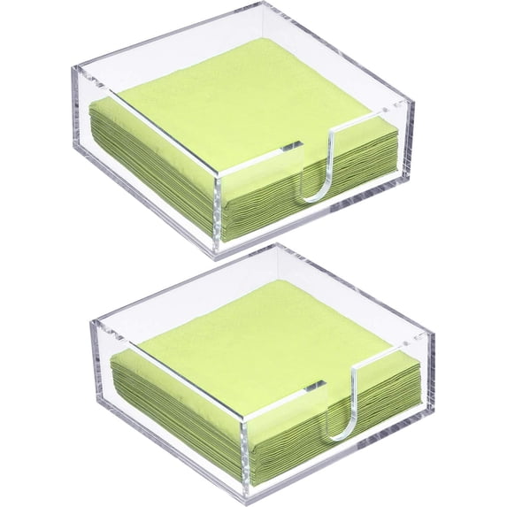 Acrylic Cocktail Napkin Holder for Table, Clear Beverage Napkin Holder ...