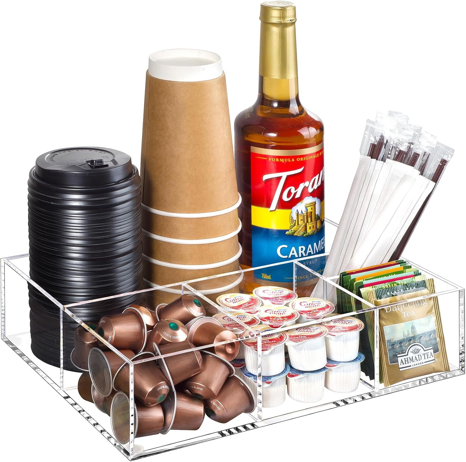 Acrylic Coffee Bar Station Organizer for Countertop,Office Breakroom ...