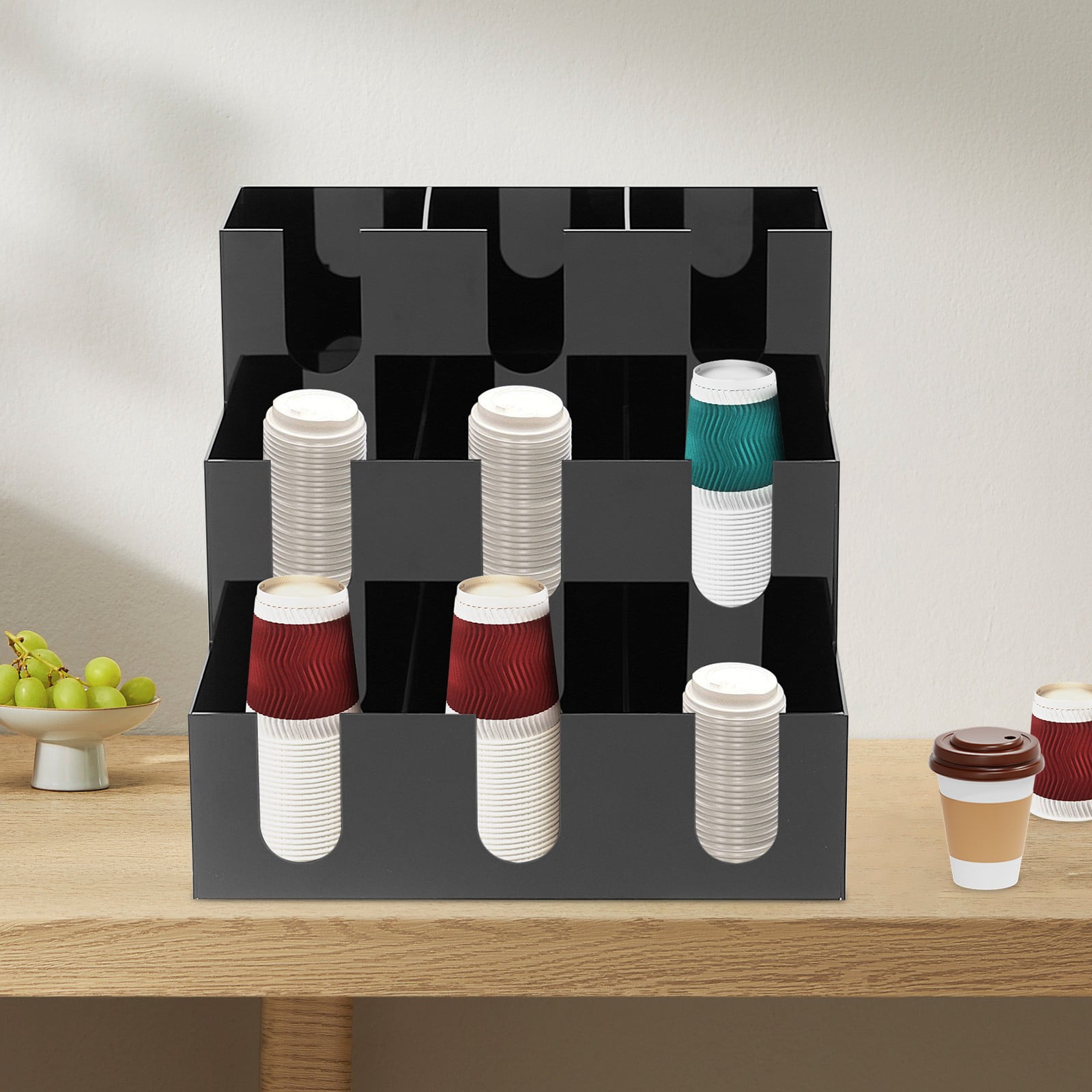 Acrylic Coffee Cup Holder Tabletop Disposable Cups Organizer 9 ...
