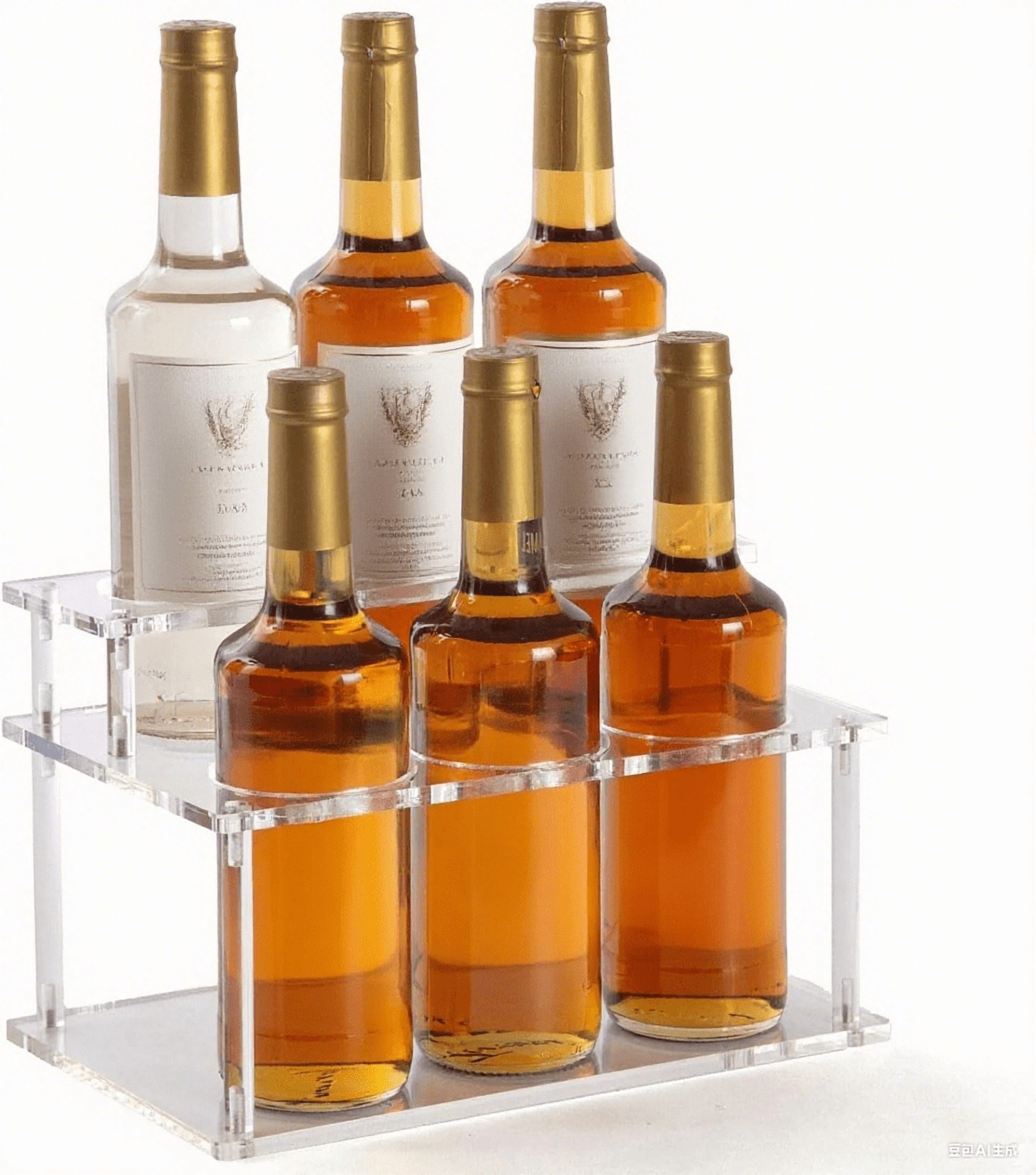 Acrylic 2-Tier Coffee Syrup Organizer, 6-Bottle Capacity,Syrup Bottle ...