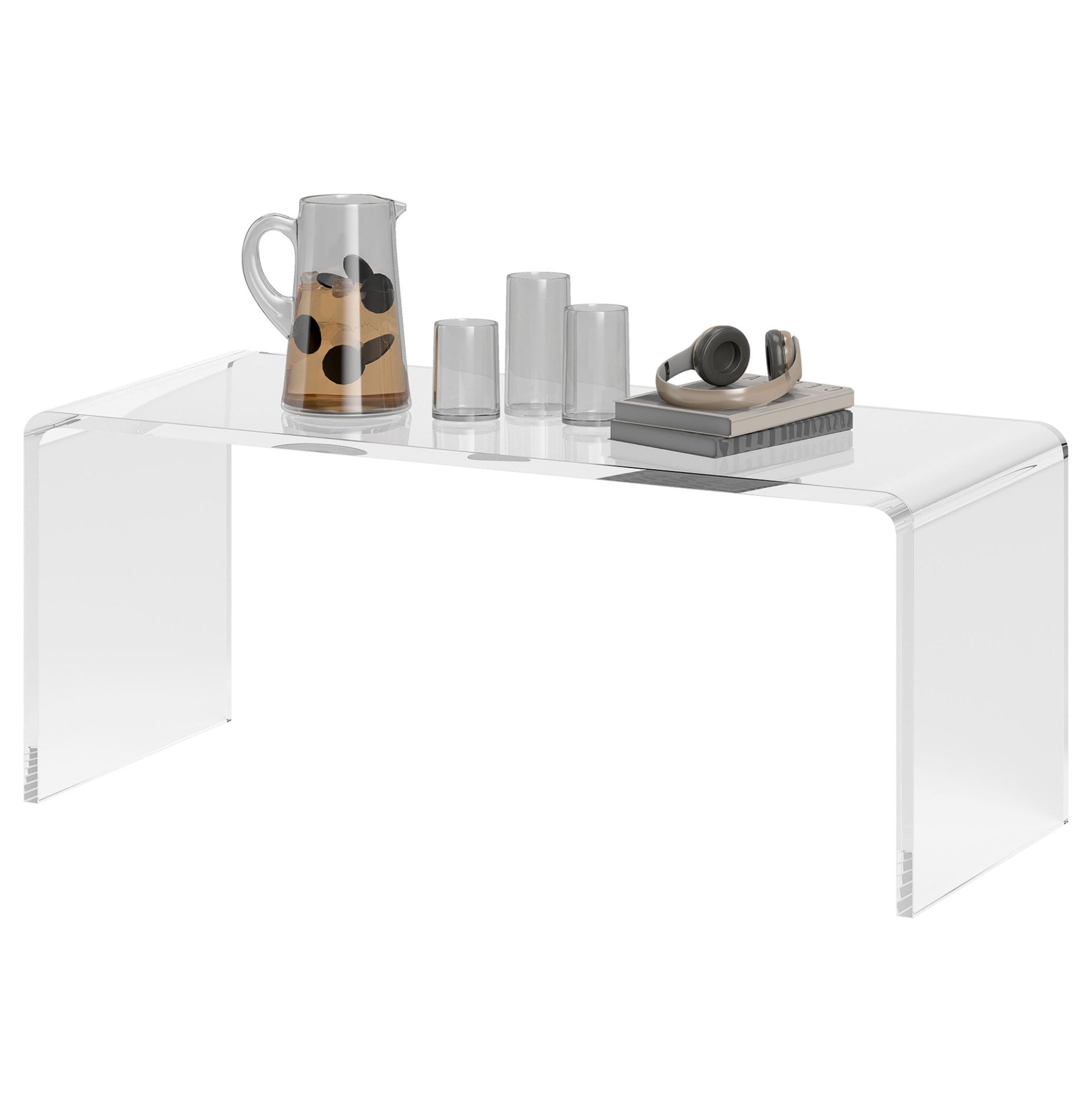 Acrylic Coffee Table 39" Long Rectangle Clear Tea Table for Living Room ...