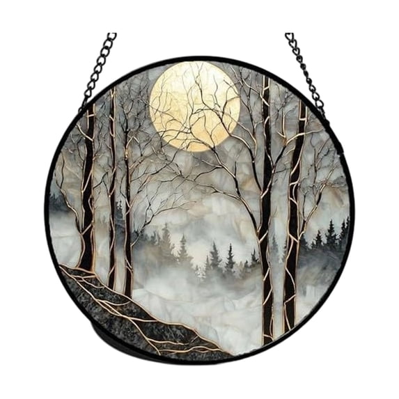 Acrylic Colorful Stained Glass Landscape Suncatchers Hanging Ornament ...