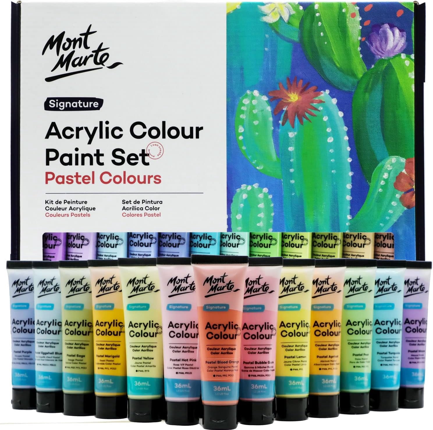 Acrylic Colour Pastel Paint Set Signature 24pc x 36ml (1.2 US fl.oz ...