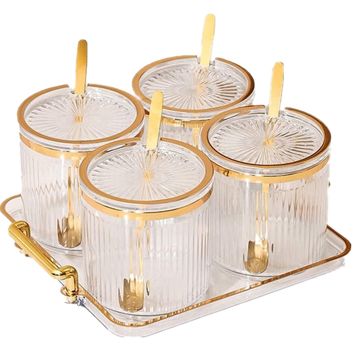 Acrylic Condiment Spice Jars,Condiment Spice Box With Lids and Spoons ...