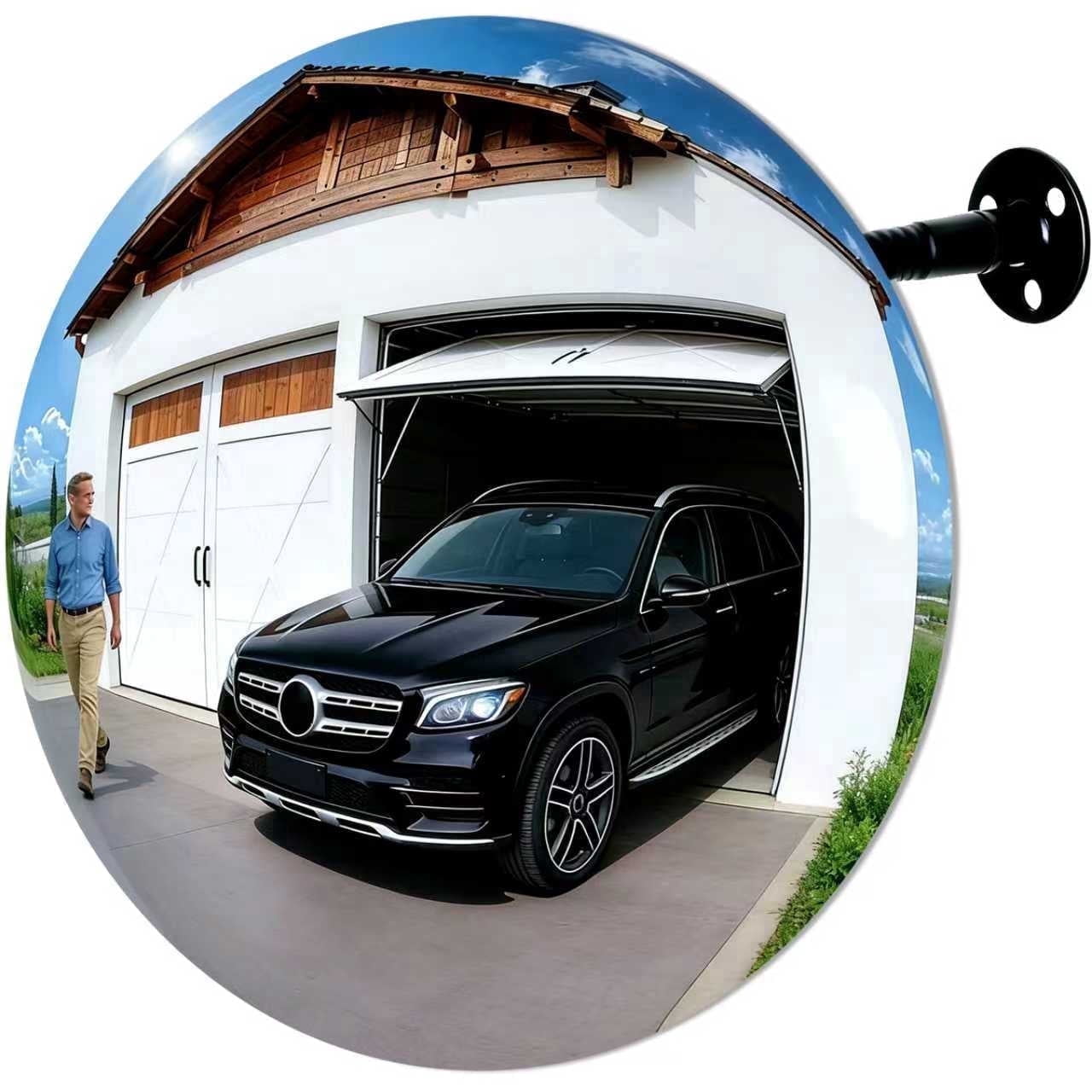 Augholly, Convex Mirror, 11.65" Wide Angle Traffic, Adjustable Acrylic ...