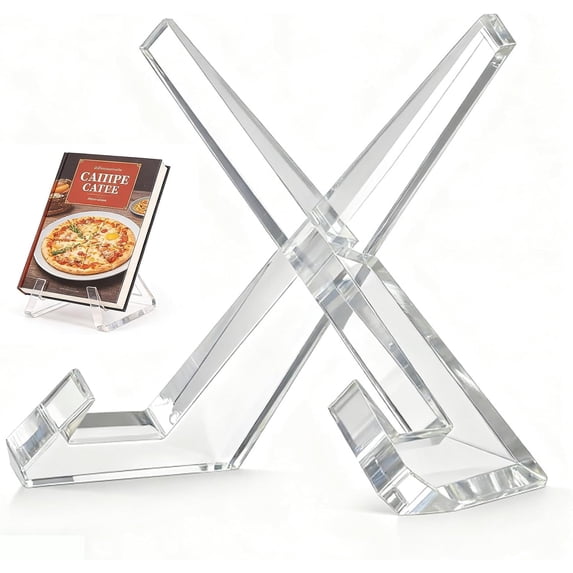 Acrylic Cookbook Stand, Clear Book Stand & Clear Book Holder, Cookbook ...