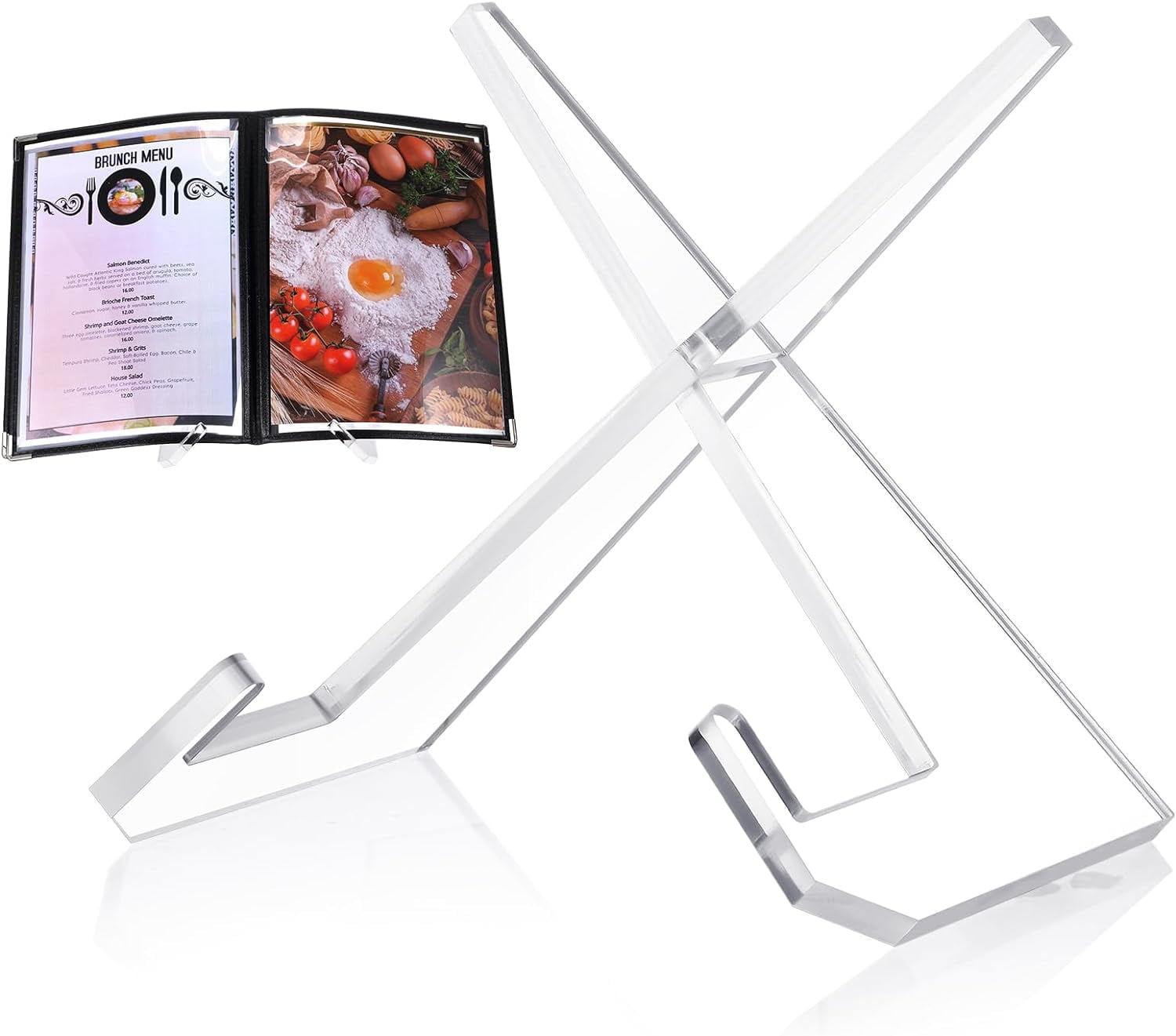 Acrylic Cookbook Stand for Kitchen Counter Cookbook Recipe Book Holder ...