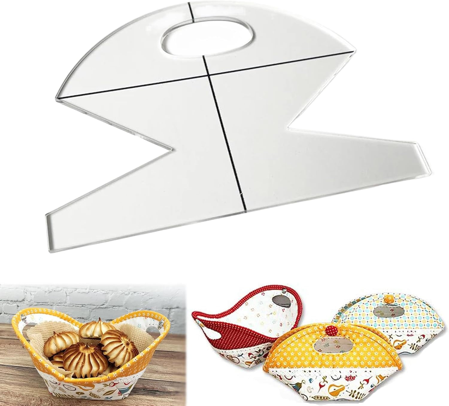 Acrylic Cookie Basket Bag Templates:DIY Sewing Basket Quilting Pattern ...