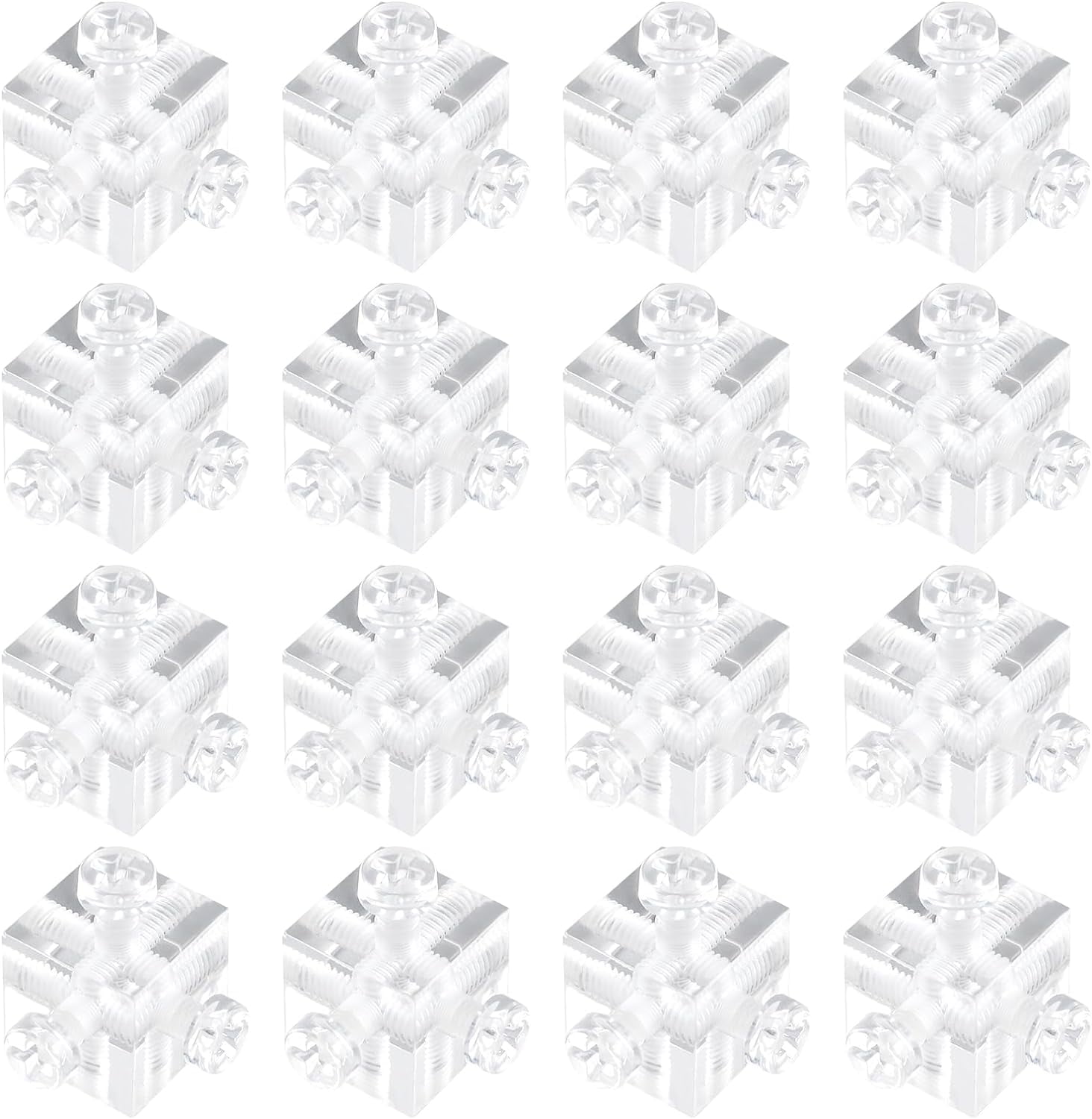 Acrylic Corner Bracket, 16pcs Clear 6-Hole Cube Joint Brace Brackets ...