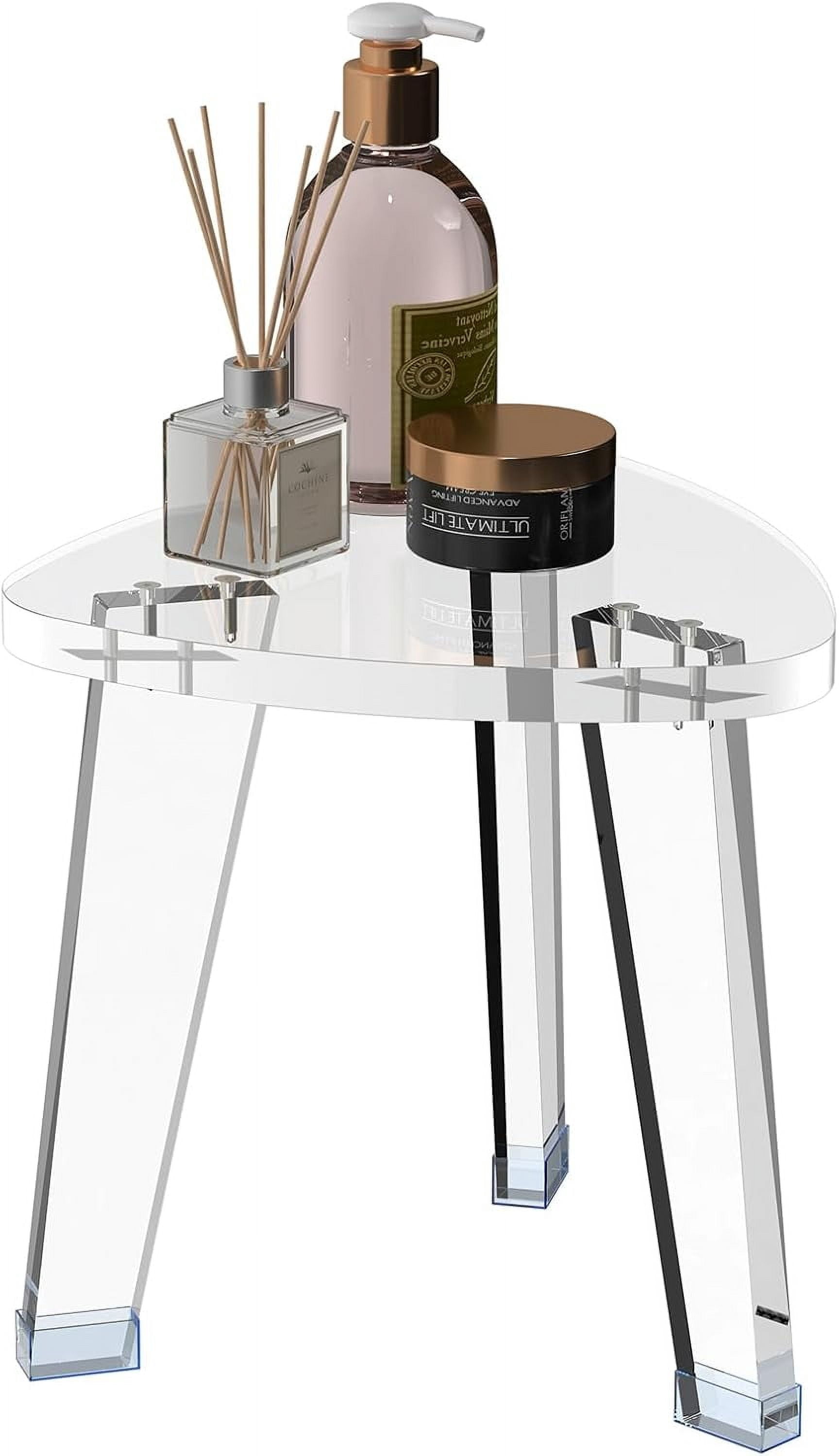 Acrylic Corner Shower Stool for Shaving Legs 11.65" D X 11.94" W X 12.2 ...