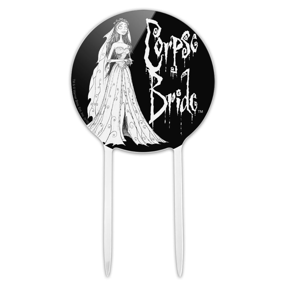 Acrylic Corpse Bride Logo and Silhouette Cake Topper Party Decoration ...