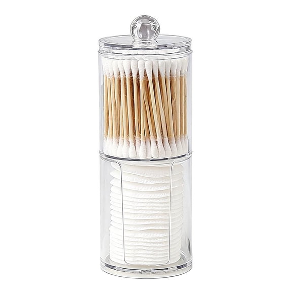 Acrylic Cotton Rounds Holder with Lid for Vanity, Facial Makeup Remover ...
