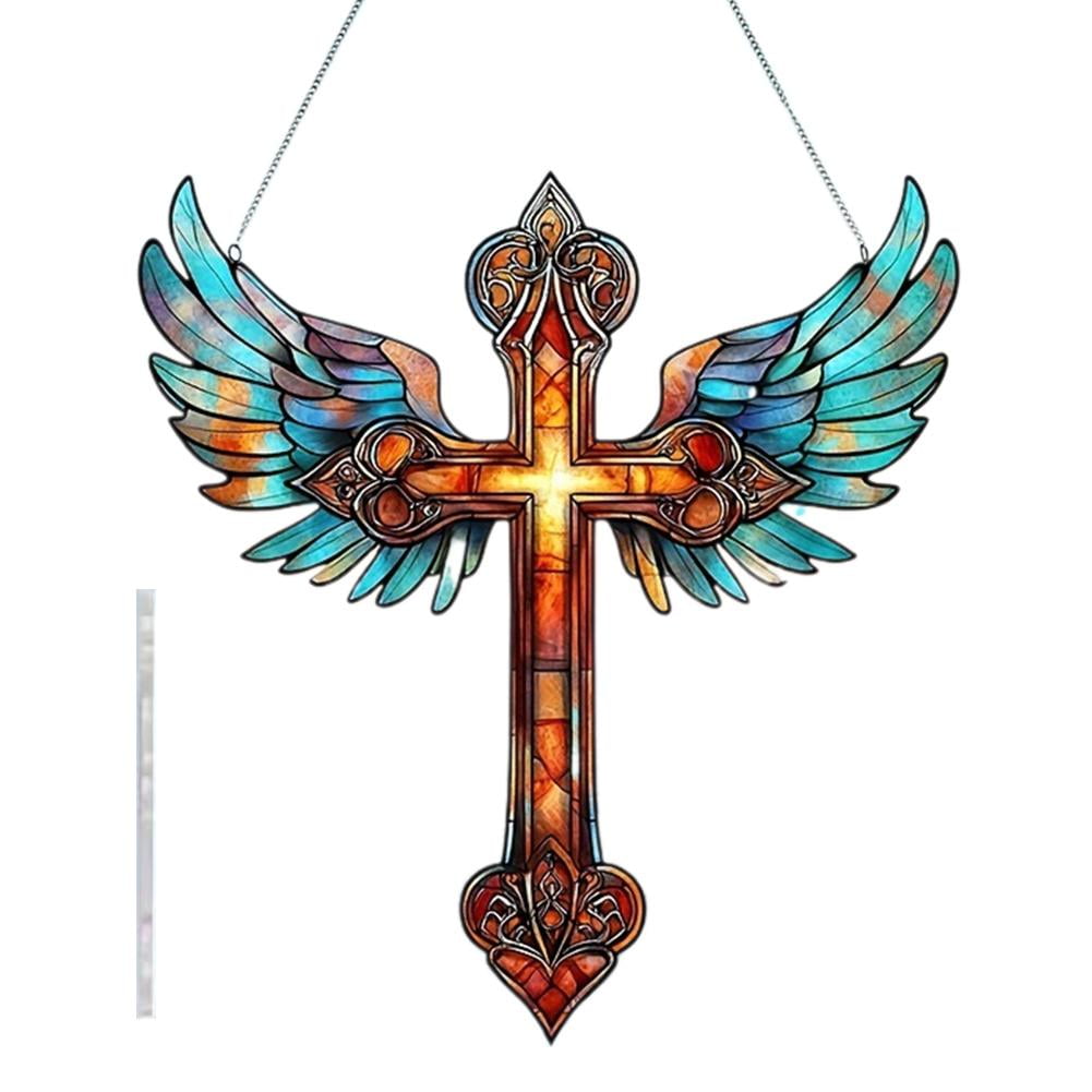 Acrylic Cross Pendant Necklace, 7.88" Transparent Lightweight Christian ...